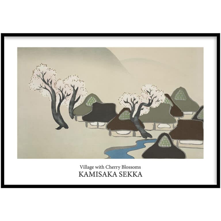 Poster - Kamisaka Sekka Village with Cherry Blossoms | Wallll